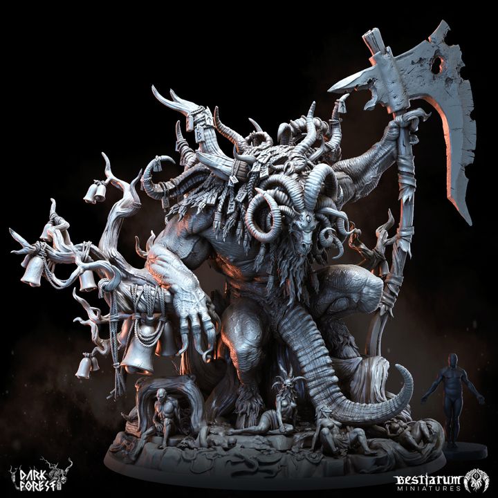 3D Printable Orthos, the Second Son | Children of Baphomet | Beastmen by Bestiarum Miniatures